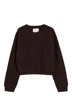 LISA YANG Signe Cropped Jumper - Dark Brown