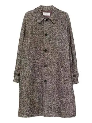 Officine Générale Herringbone Weave Button Coat - Neutrals