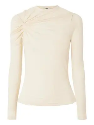 AGOLDE Lissa Gathered Jersey Top - Cream