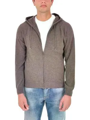 Herno Zip-up Fine Knit Hoodie - Grey