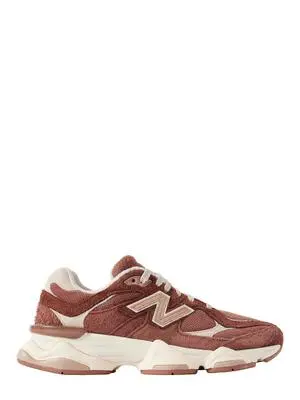 NEW BALANCE 9060 Leather-trimmed Brushed-suede And Mesh Sneakers - Burgundy