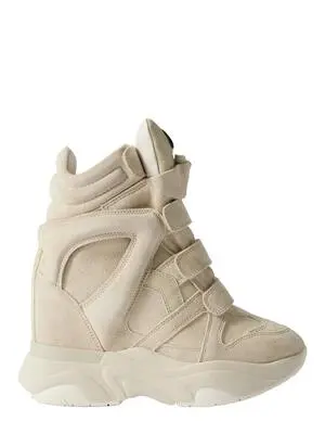 Isabel Marant Balskee Suede High-top Wedge Sneakers - Neutrals