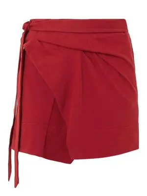 ISABEL MARANT Berenice Asymmetric Draped Cotton-Jersey Mini Wrap Skirt
