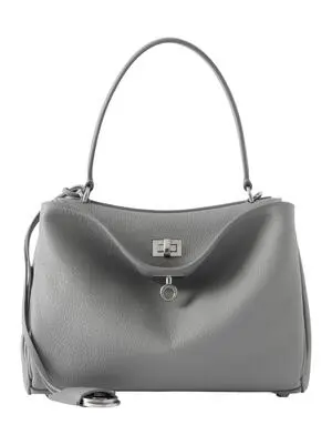 Balenciaga Rodeo Small Leather Shoulder Bag Gray