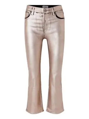 FRAME The Reboot Mid-rise Bootcut Metallic Jeans - Gold
