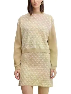 Guess Patterned High-neck Sweater - Neutrals