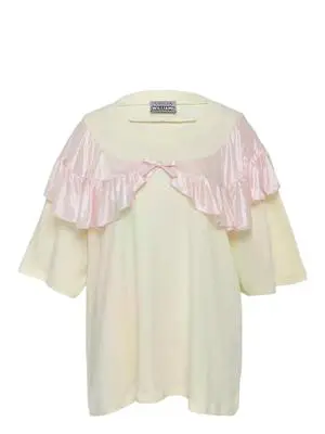 Ashley Williams Ruffled Curtain T-shirt - Neutrals