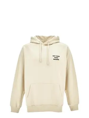 Drole De Monsieur Hoodie With Embroidered Slogan - Beige