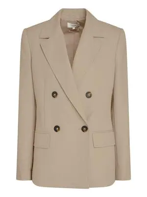 Vince Double-breasted Canvas Blazer - Beige