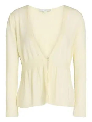 Vince Wool-blend Peplum Cardigan - Pastel Yellow