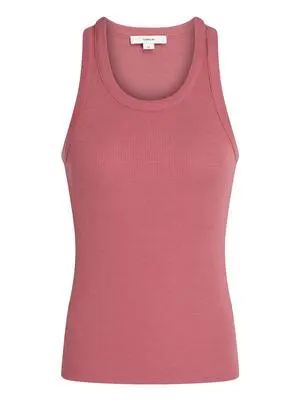 Vince Ribbed Jersey Tank - Antique Rose