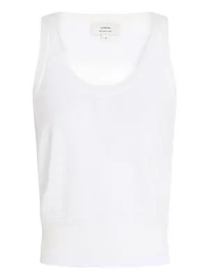 Vince Pointelle-knit Cotton-blend Top - White