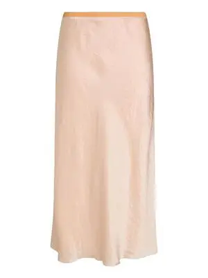 Vince Crinkled Satin Midi Skirt - Blush