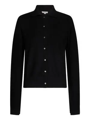 Vince Pointelle-knit Cotton-blend Cardigan - Black