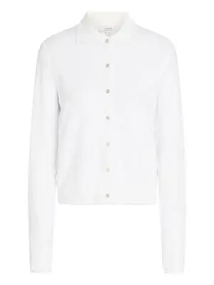 Vince Pointelle-knit Cotton-blend Cardigan - White