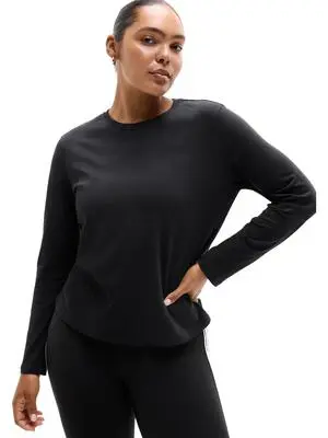 Athleta Classic Fit Favorite Cotton Top - Black