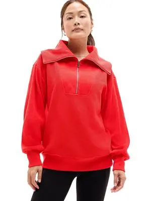 Athleta Ottoman Rib 1/4-zip Sweatshirt - Cardinal