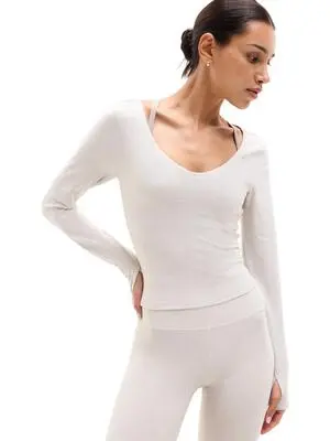 Athleta Softluxe Fitted Top - Cream
