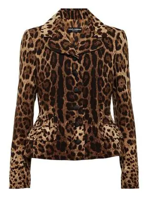 Dolce & Gabbana Leopard-print Wool Crepe Jacket - Multicoloured