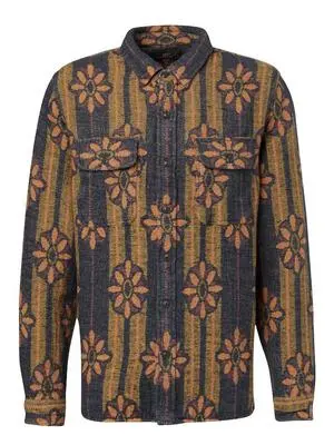 Ralph Lauren Floral Striped Cotton Jacquard Shirt - Green