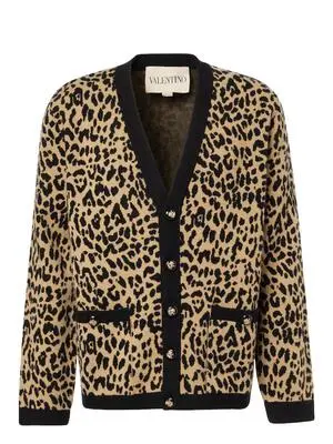 Valentino Garavani Jacquard Virgin Wool Cardigan - Multicoloured