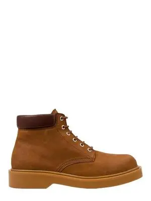 Sandro Nubuck And Leather Ankle Boots - Cognac