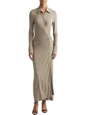 Helmut Lang Asymmetric Long Sleeve Dress - Fallen Rock - Ar5