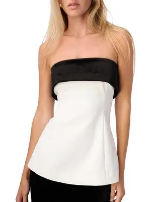 Cami Nyc Rohan Strapless Top - White/black