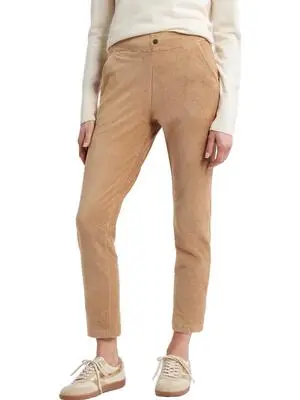 Hue High Waist Corded Knit Straight Leg Pants - Tigers Eye