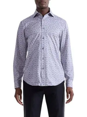 Bugatchi Devon Ooohcotton® Paisley Button-up Shirt - Platinum