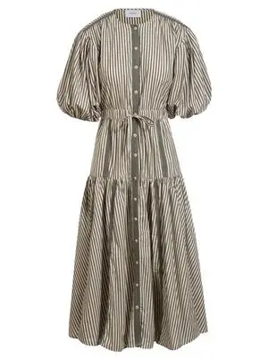 Merlette Eliane Stripe Midi Dress - Cedar Stripe