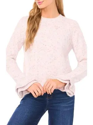 CECE DUPRAZ Confetti Ruffle Cuff Sweater - Cream/rainbow