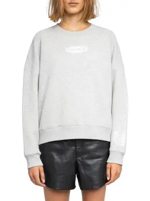 Zadig&Voltaire Mira Crystal Logo Sweatshirt - Gris Chine