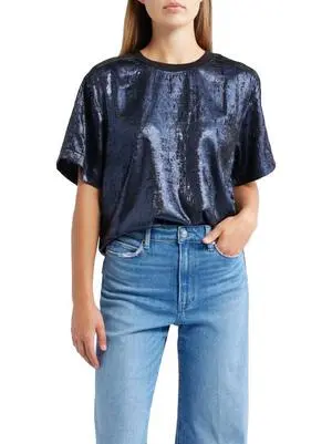 CITY BLUES Foil Print T-shirt - Midnight