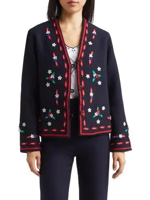 BODE Carroll Wool Jacket - Navy Red