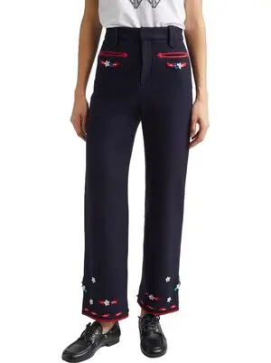 BODE Carroll Wool Trousers Navy Red