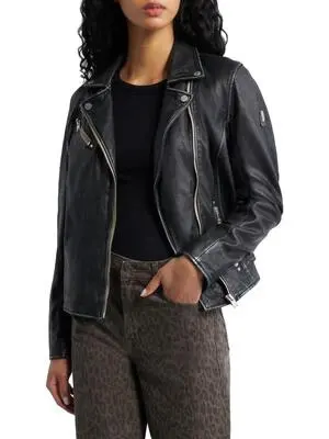 Mauritius Sofia Lambskin Moto Jacket Black