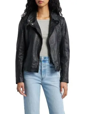 Mauritius Morgan Studded Leather Moto Jacket - Black