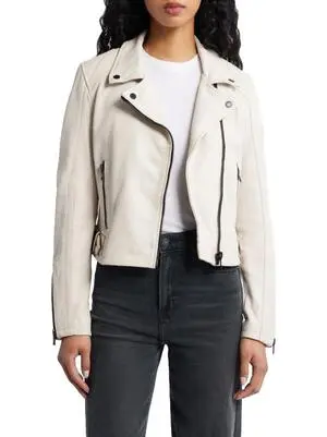 Mauritius Bita Leather Moto Jacket - Offwhite