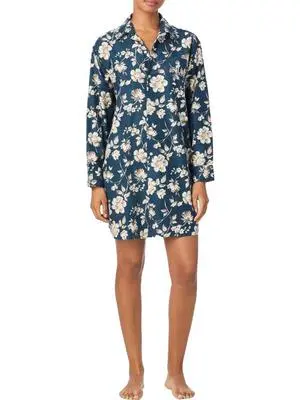 Ralph Lauren Print Cotton Blend Sleepshirt - Blue Floral