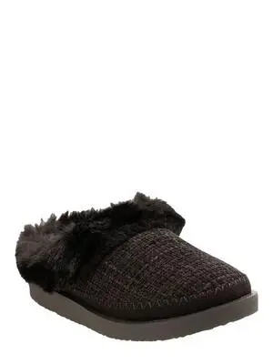 REVITALIGN Nordic Orthotic Faux Fur Lined Slippers - Black