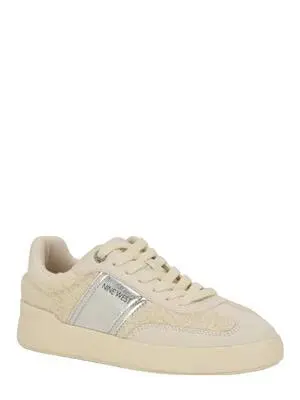 Nine West Linehan Faux Shearling Sneakers - Ivory