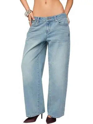 EDIKTED Raelynn Wide Leg Jeans - Tinted-denim