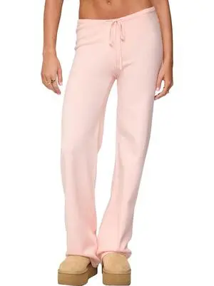 EDIKTED Knit Drawstring Pants - Light-pink
