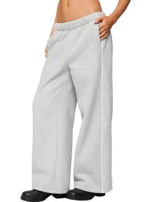 EDIKTED Cotton Blend Sweatpants - Gray-melange