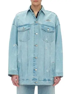 BAYEAS Boxy Denim Jacket - Light Blue