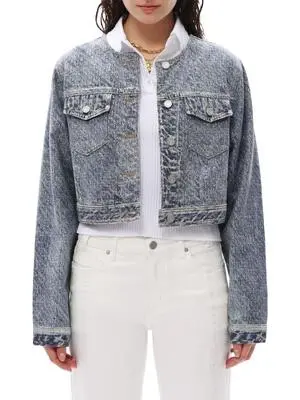 BAYEAS Printed Denim Trucker Jacket