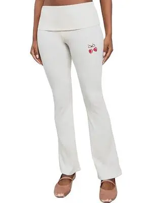 FLORENCE BY MILLS High Waist Foldover Rib Pants - Jet Stream