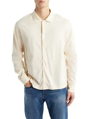 FRAME Cotton Piqué Button-up Shirt - Cream