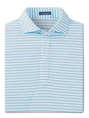 TURTLESON Gus Stripe Performance Polo - Luxe Blue